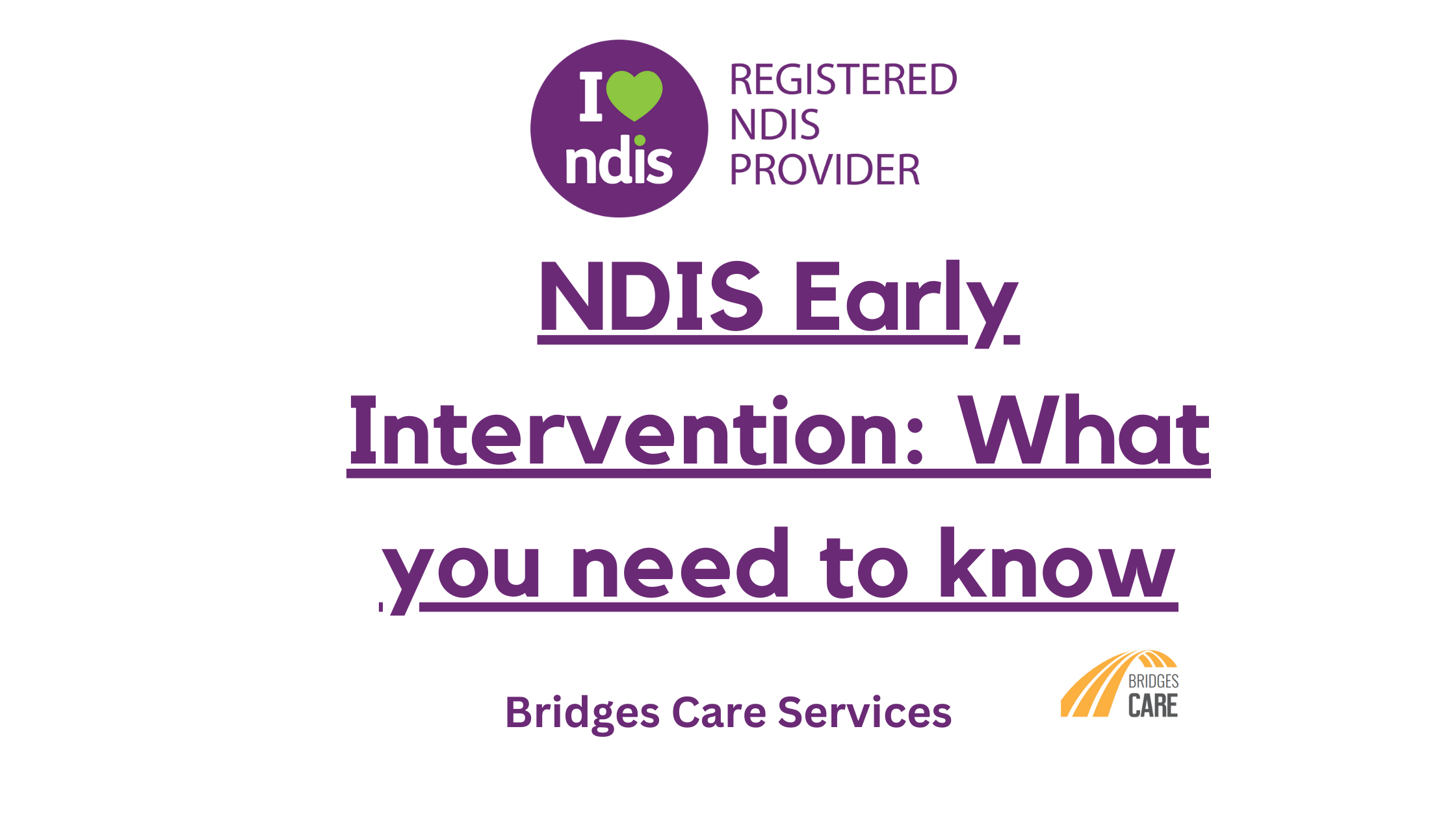 NDIS Early Intervention: What you need to know | Bridges Care Services ...
